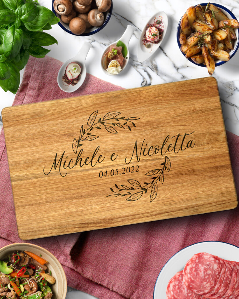 Tagliere Personalizzato con Nomi, Data e Foliage - Idea Regalo ...