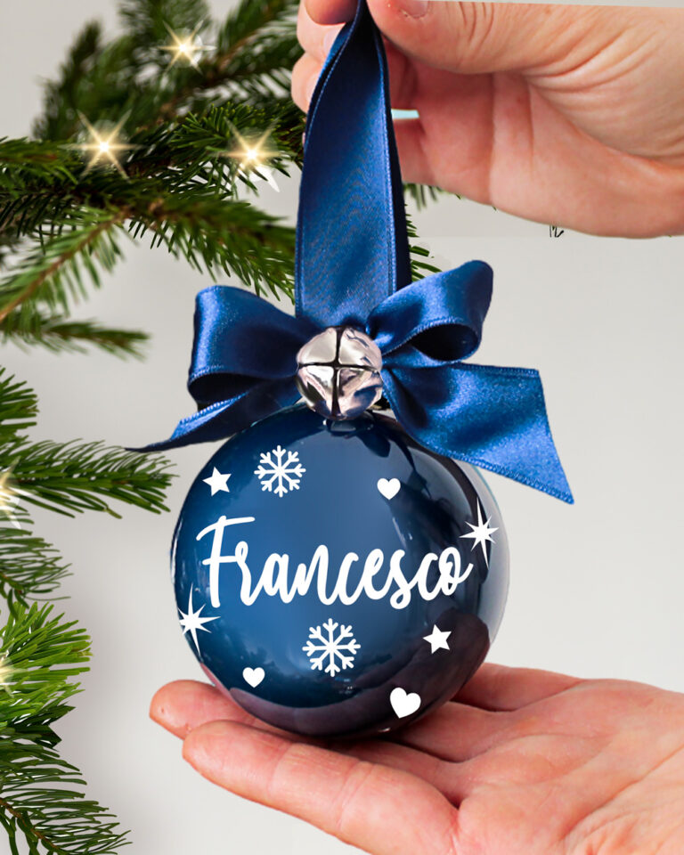 Pallina di Natale in Vetro Personalizzata con il tuo Nome, Decori ...