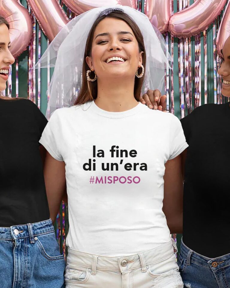 T-Shirt Sposa con Scritta “La Fine di un’Era #MiSposo” – Idea Regalo ...