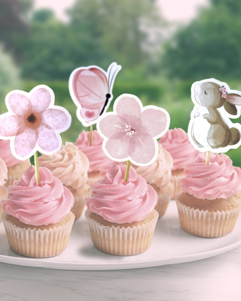 Set di 5 Cake Topper Rosa Personalizzabili con Nome - Idea Decorazione ...
