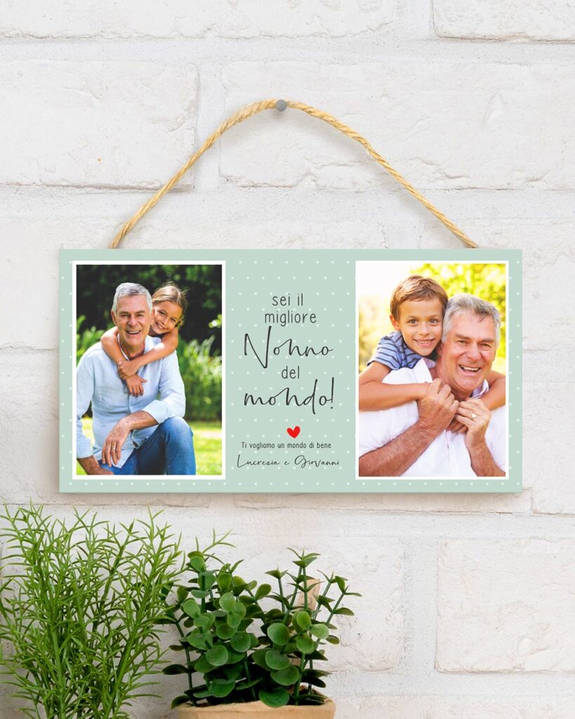 Targhetta da Appendere in Legno "Sei il Migliore Nonno del Mondo" Verde ...