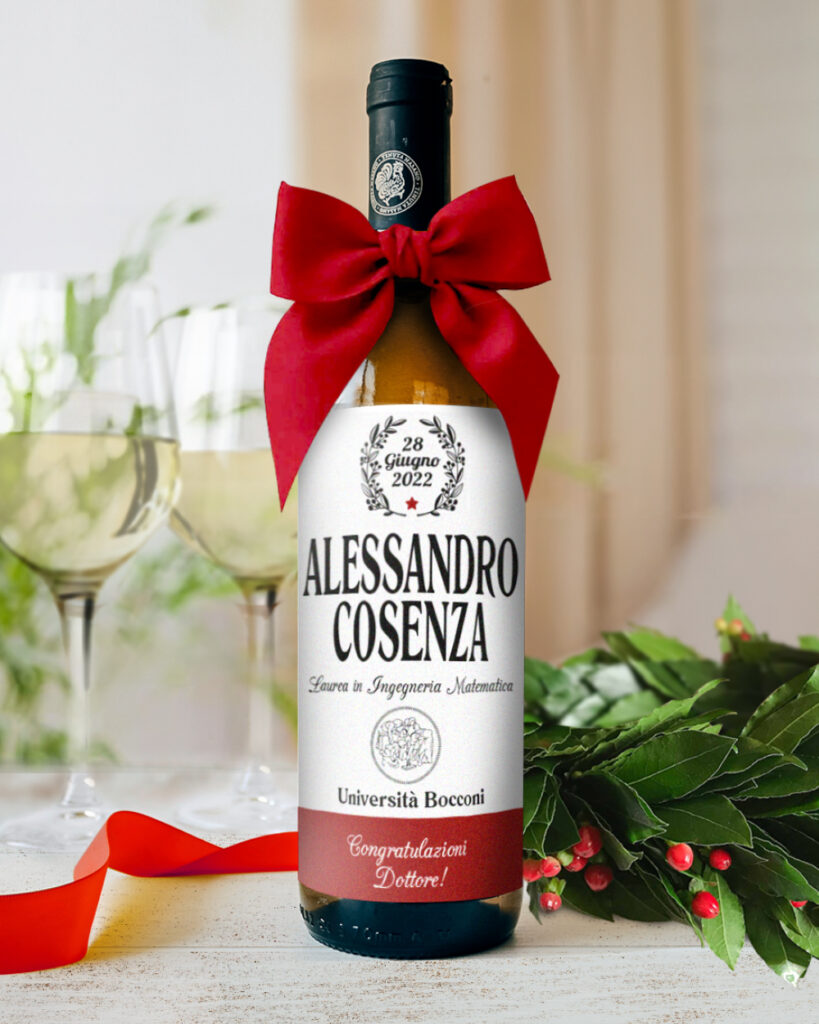 Bottiglia di Vino Personalizzata con Nome, Dedica e Università - Idea ...