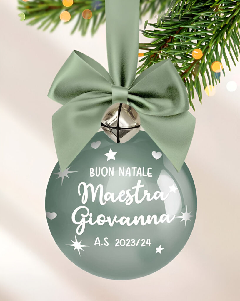 Pallina di Natale in Vetro Personalizzata con Nome Maestra - Idea ...