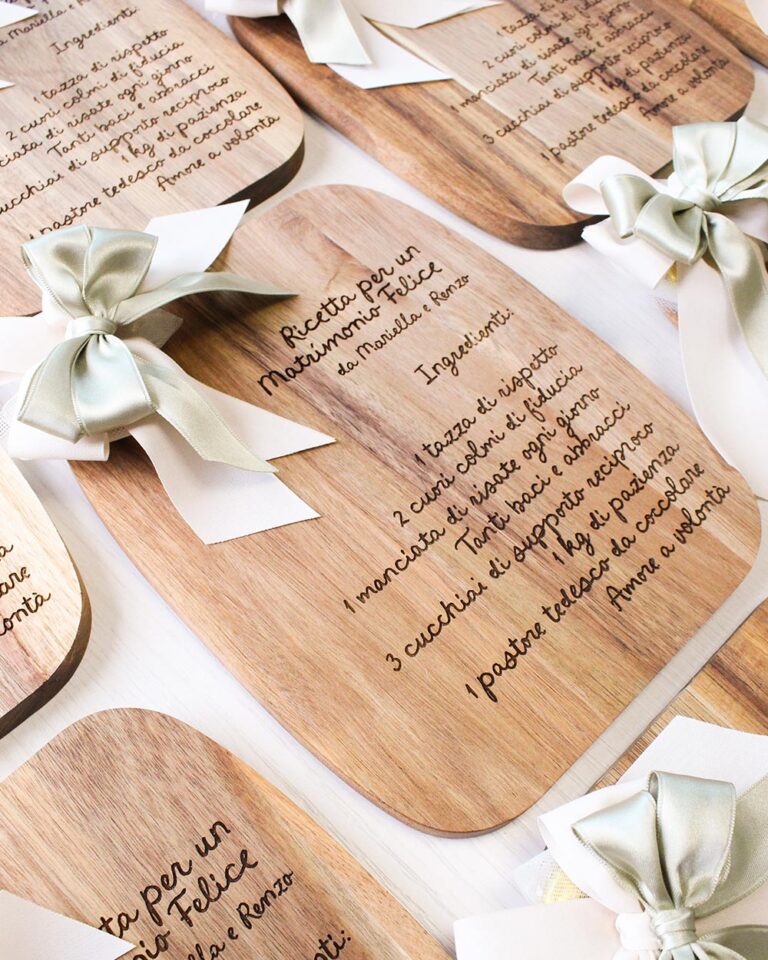 Mini Taglieri Incisi "Ricetta per un Matrimonio Felice" Personalizzati ...