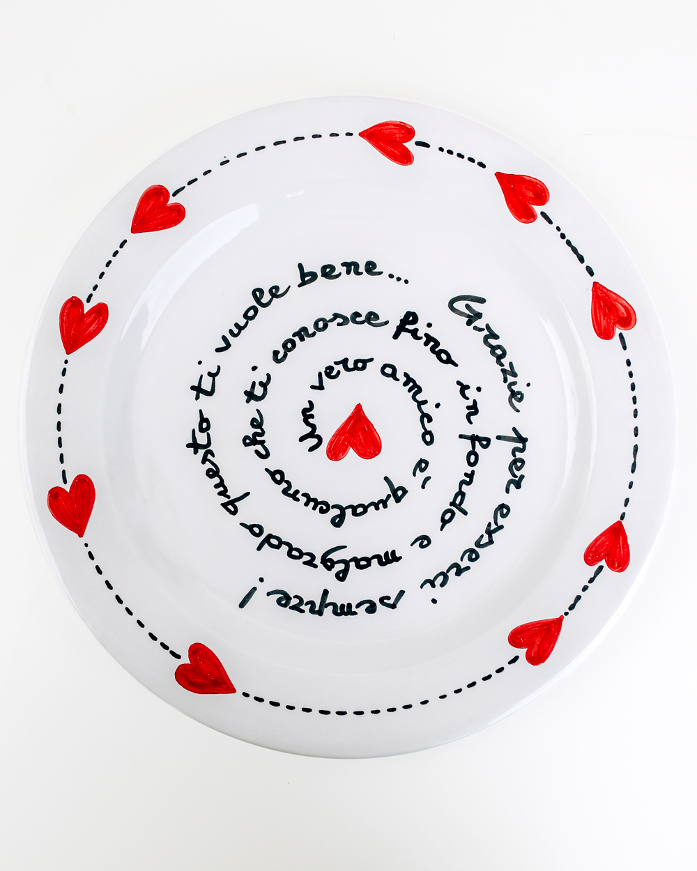 Piatto in Ceramica Dipinto a Mano Personalizzato con Dedica in Corsivo ...