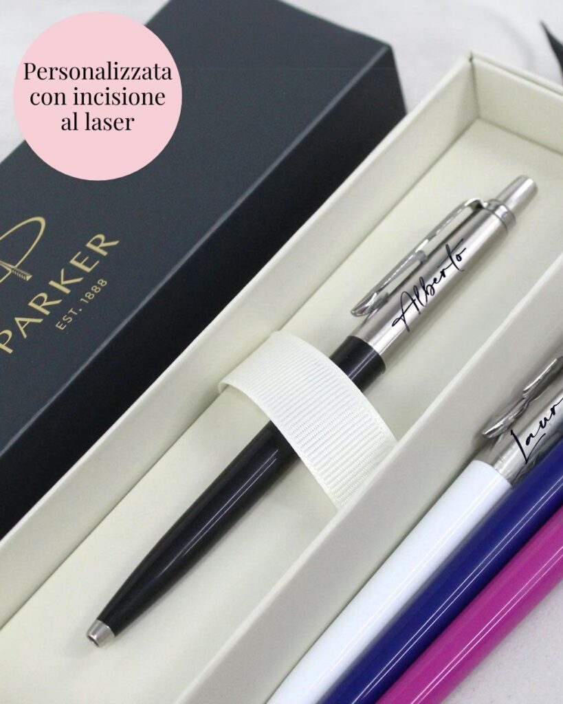 Penna Parker Jotter a Sfera Personalizzata con Incisione - Idea Regalo Lui, Lei, Laurea, Natale ...