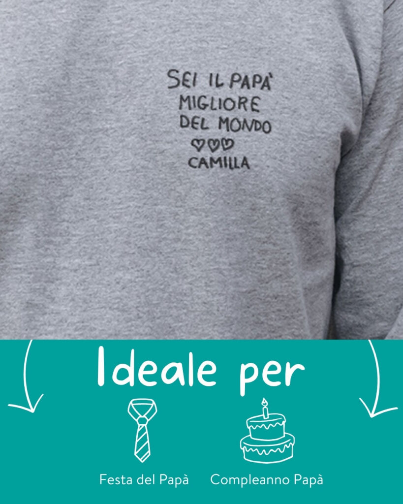 Felpa Personalizzata con Scritta Autografa del Bambino/Bambina - Idea ...