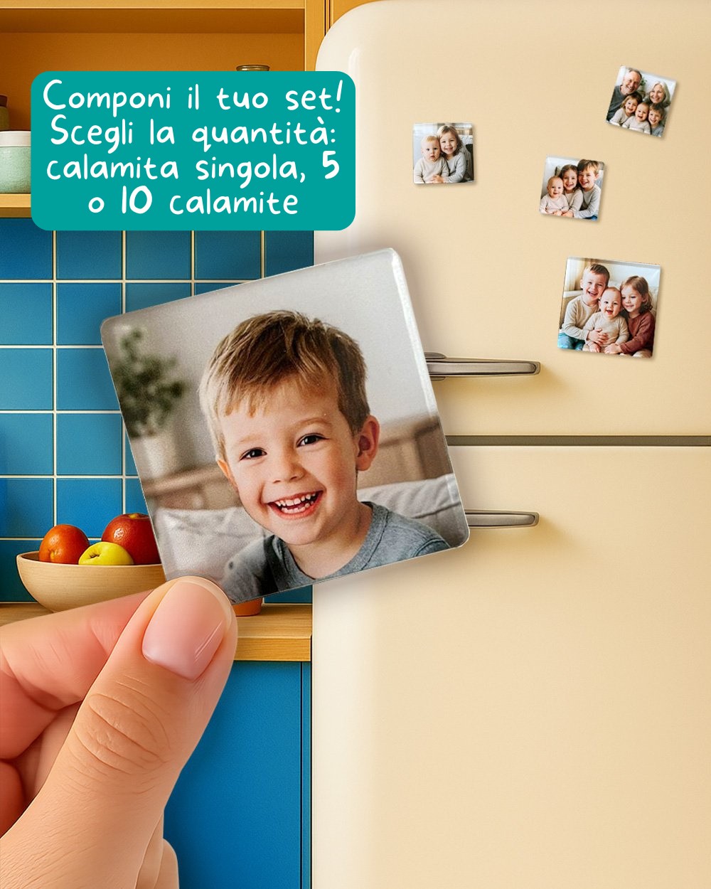 Set di Magneti Calamite da Frigo Personalizzati con Foto - Idea Regalo ...